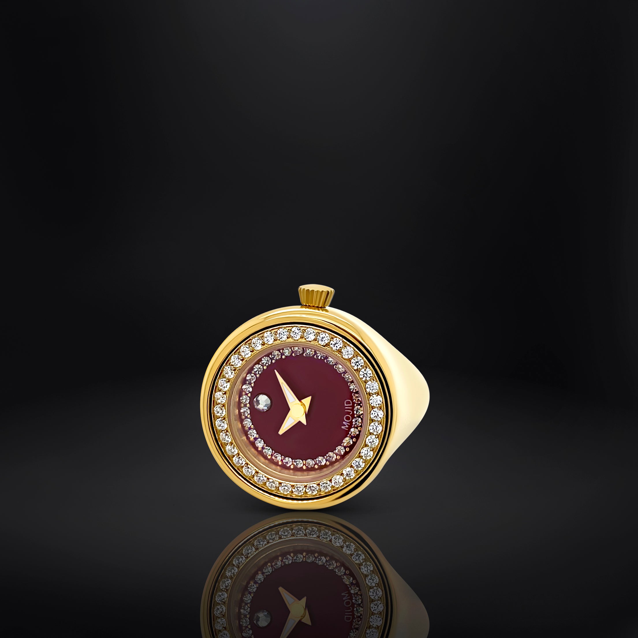Gold with Burgundy Dial – Mojid Jewelry
